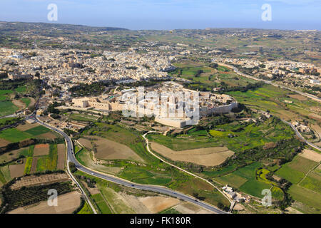 Aerial view of Mdina Medina, fortress town, Malta Stock Photo - Alamy