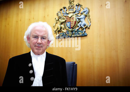 New High Sheriff Tony Stratton (R) being sworn in at Oxford Crown Court ...