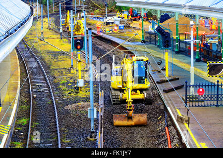 TXM Plant Tynemouth Metro engineering rail work Stock Photo - Alamy