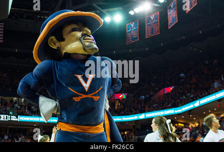 The Virginia Cavaliers mascot during the NCAA Basketball game between ...