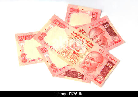 A closeup of an Indian twenty rupee banknote Stock Photo - Alamy