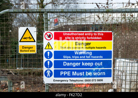 Health and Safety signs on the perimeter of Bellway Housing ...