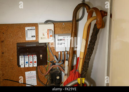 Old style electricity meter UK Stock Photo - Alamy