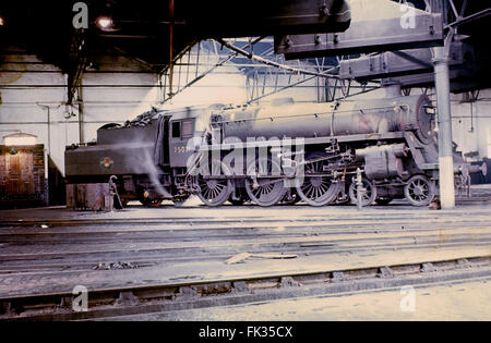 British Rail steam locomotive at Wolverhampton sheds 1967 Stock Photo ...