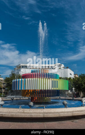 Israel, Tel Aviv Dizengoff centre shopping mall and residential tower ...