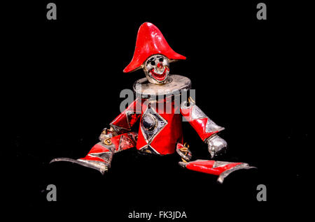 Metal Handmade Statue of a Carnival Puppet on Black Background Stock ...