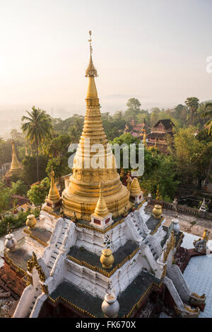 Myanmar, Mon State, Mawlamyine, Kyaik Thoke Pagoda, skyline Stock Photo ...