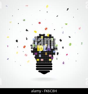 Creative puzzle light bulb Idea concept background ,design for poster flyer cover brochure ...