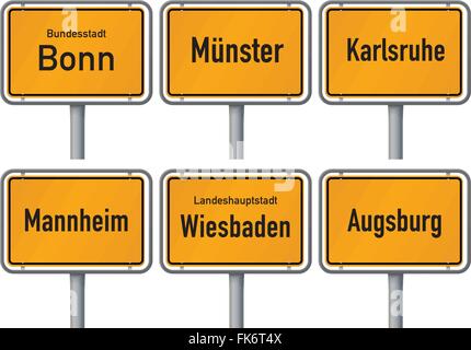 Bonn city sign in Germany. City name welcome road sign vector ...