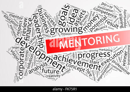 Mentoring, word cloud concept on white background Stock Photo - Alamy