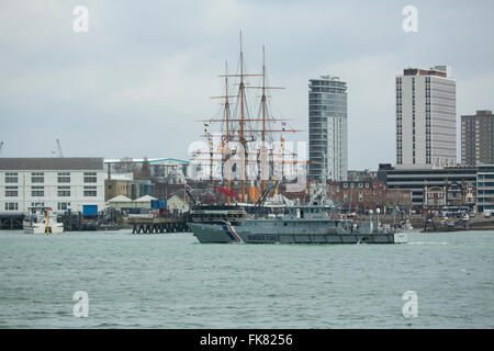 HMC Searcher Border Force patrol boat off the Isle of Scilly Stock ...