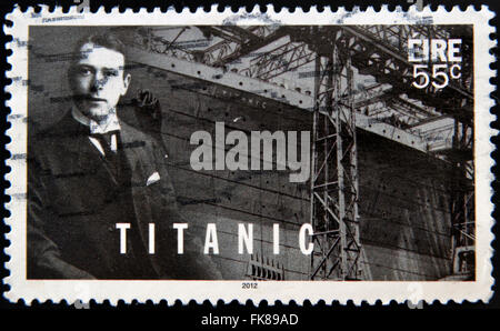 IRELAND - CIRCA 2012: a stamp printed in Ireland shows Robert Boyle ...