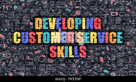 Developing Customer Service Skills Concept. Doodle Design Stock Photo ...