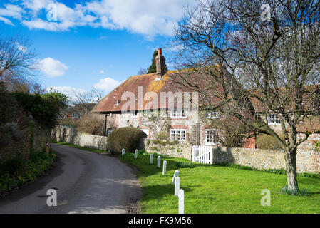 Spring afternoon in the village of Rodmell, East Sussex, England Stock ...