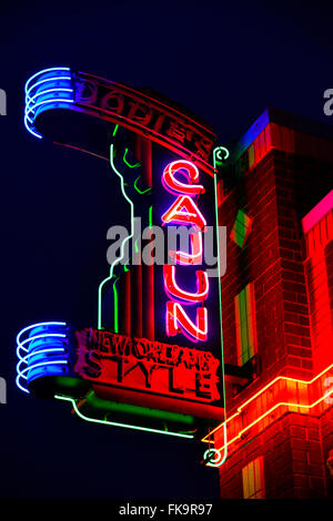 Cajun Restaurant Neon Sign A Style of American Food Stock Photo - Alamy