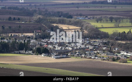 Elevated view of village of Newtyle Angus Scotland March 2016 Stock ...