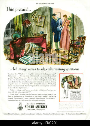 1940s USA Insurance Company Of North America Magazine Advert (detail ...