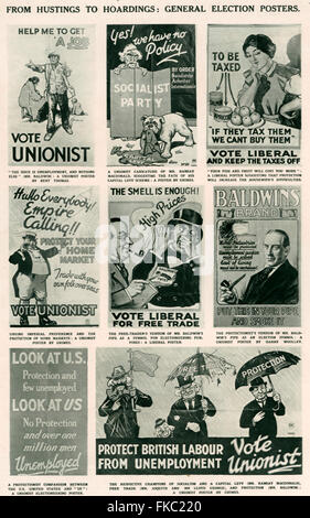 1920s UK General Election Posters Magazine Plate Stock Photo - Alamy