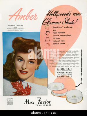 1940s UK Max Factor Magazine Advert Stock Photo - Alamy