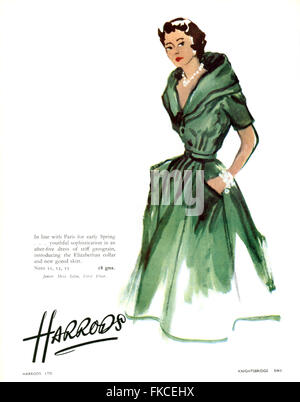 1950s UK Harrods Magazine Advert Stock Photo - Alamy