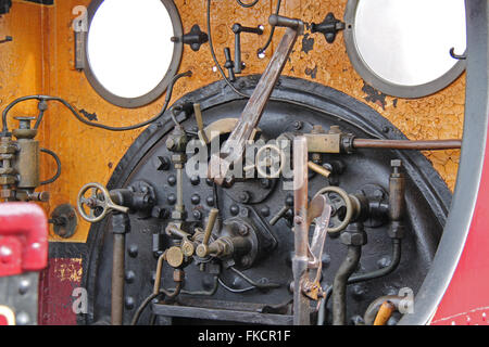 Steam engine footplate and controls steam railway Isle of Wight Stock ...