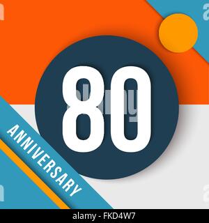 Eightieth Anniversary Celebration Number Vector Stock Vector Image ...