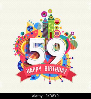 59 Year Anniversary Vector Template Design Illustration box Stock ...