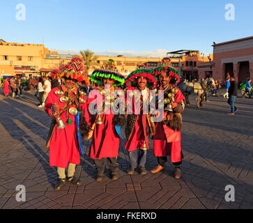 Morocco, Marrakech. A guerrab water carrier, vendor dressed in ...