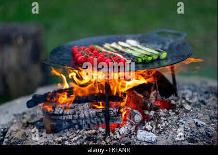 Cooking vegetables on the grill. Vegetables on the fire Stock Photo - Alamy