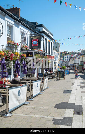 Molesworth Street Wadebridge Cornwall UK with people shopping Stock ...