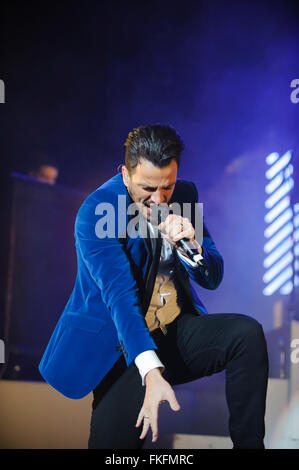 Liverpool, UK. 8th March 2016. Singer, Peter Andre, performs during his ...