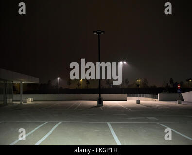 Empty parking lot at night Stock Photo - Alamy