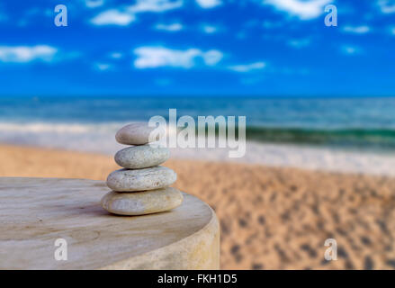 Balanced several Zen stones Stock Photo - Alamy