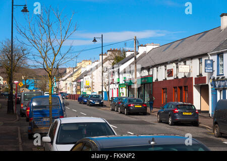 Village of Glenties, County Donegal, Ireland. The main street N56 ...