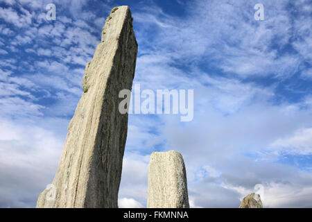 Detail of the monolith in the Callanish Standing Stone Circle with an ...