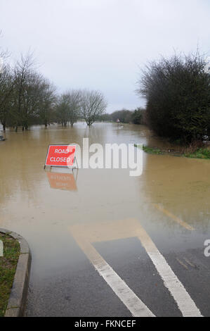 Corby Glen, UK. 9th March, 2016. The River Glen bursts it's banks ...