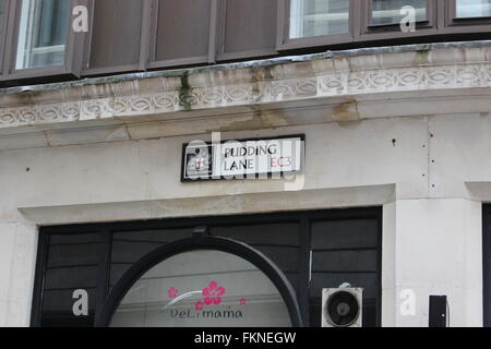 Pudding lane EC3 street sign Stock Photo - Alamy