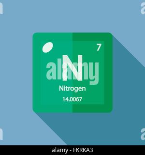 Nitrogen symbol. Element number 7 of the Periodic Table of the Elements ...