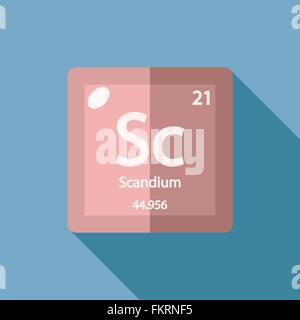 Sc Scandium Chemical Element Periodic Table. Single element vector illustration, transition ...