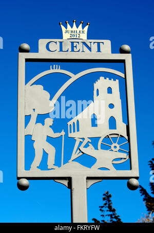 Clent village sign, Worcestershire, England, UK Stock Photo - Alamy