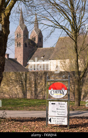 UNESCO World Heritage Corvey Castle and Westwerk in Hoexter, entrance ...