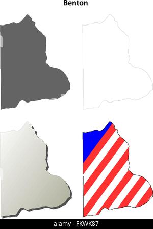 Benton County (Washington) outline map set Stock Vector Image & Art - Alamy