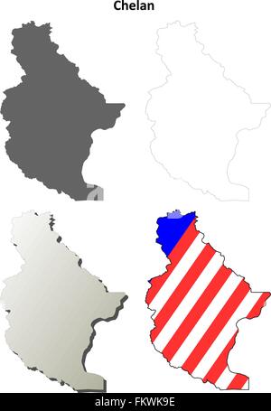 Chelan County (Washington) outline map set Stock Vector Image & Art - Alamy