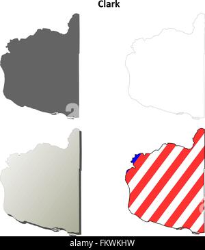 Clark County (Washington) outline map set Stock Vector Image & Art - Alamy