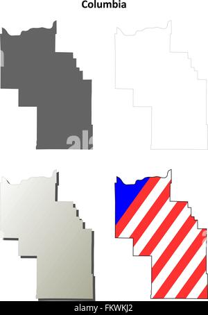 Columbia County (Washington) outline map set Stock Vector Image & Art ...