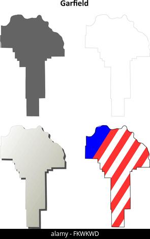 Garfield County (Washington) outline map set Stock Vector Image & Art ...