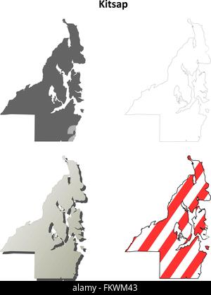 Kitsap County (Washington) outline map set Stock Vector Image & Art - Alamy