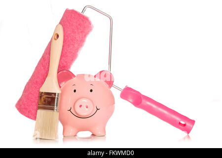Saving money by DIY painting cutout Stock Photo - Alamy