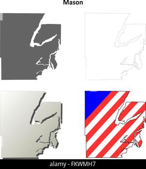 Mason County (Washington) outline map set Stock Vector Image & Art - Alamy