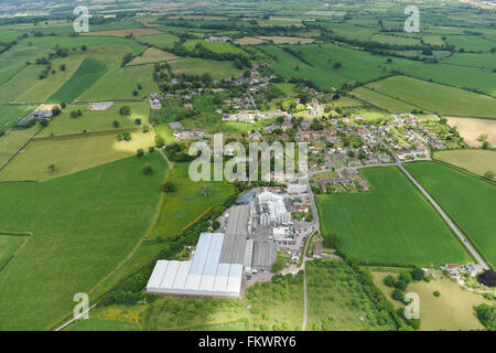 An aerial view of the Somerset village of Ditcheat Stock Photo - Alamy